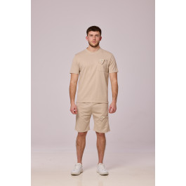 Chest Pocket Pique Set in Beige